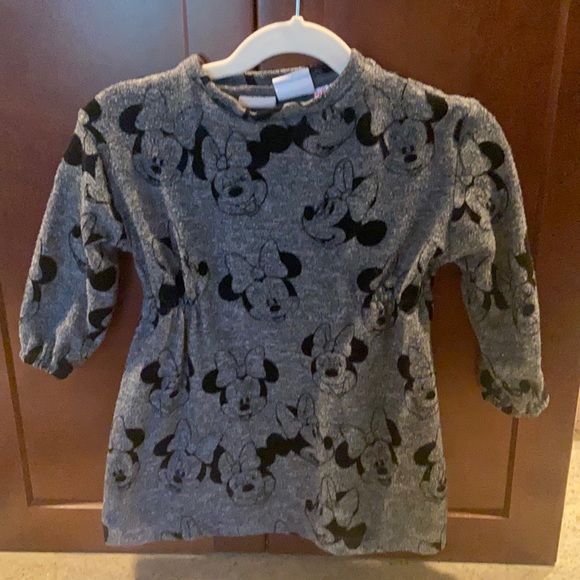 Zara | Dresses | Zara Mickey Mouse Black And Dark Grey Dress 824 Months ...